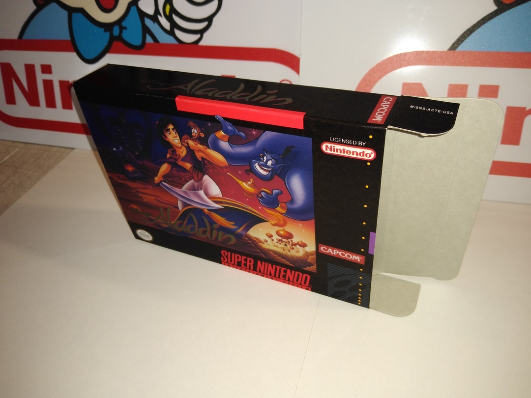 Aladdin Replacement Box - Super Nintendo SNES - Highest Quality Boxes ...