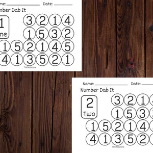 20 Printable Numbers 1-20 Dab It Worksheets. Preschool-kindergarten ...