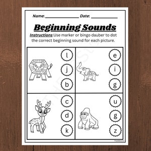 20 Printable Beginning Sounds Worksheets. Preschool-1st Grade Phonics ...