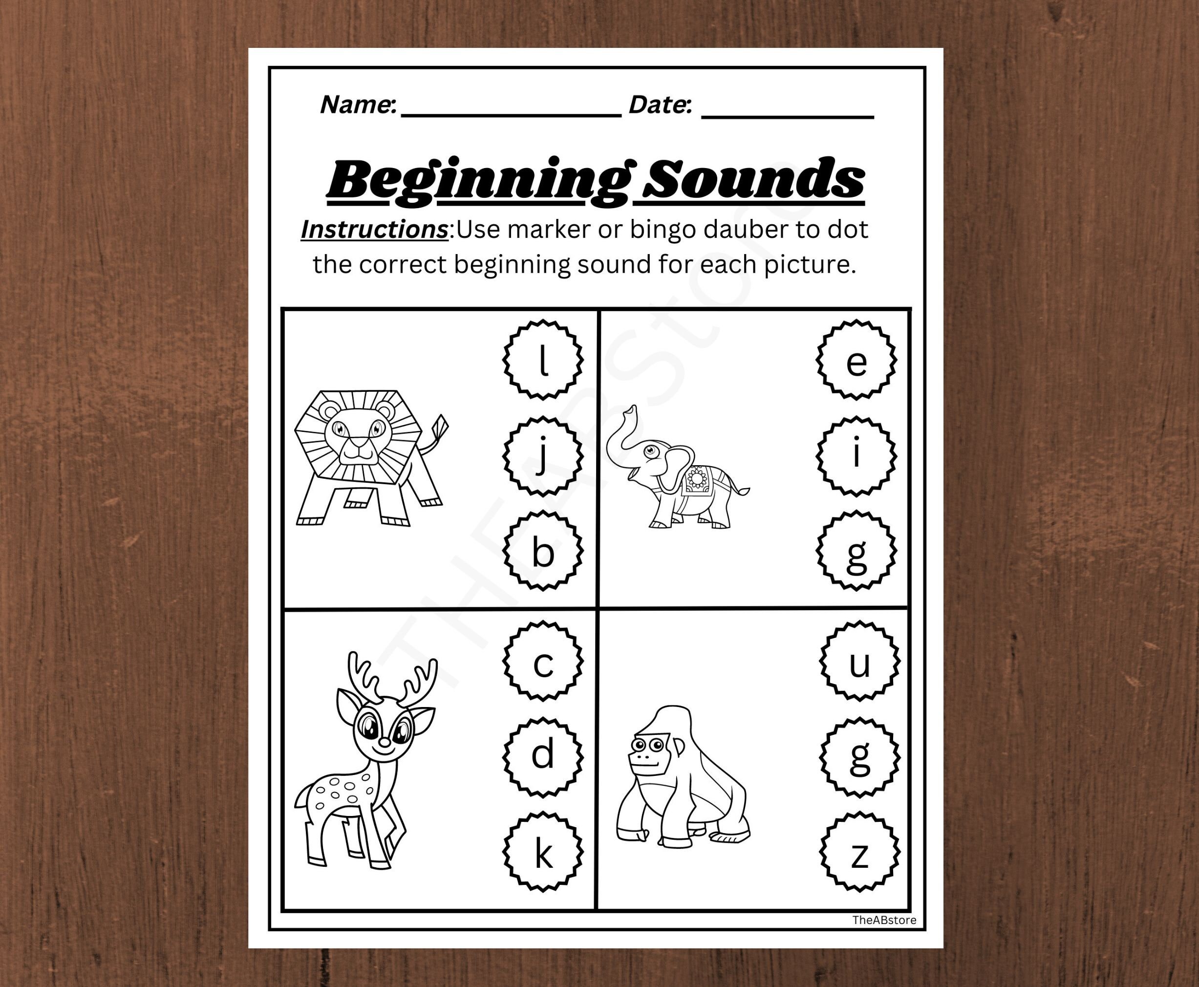 20 Printable Beginning Sounds Worksheets. Preschool-1st Grade Phonics ...