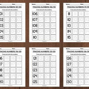 1 to 200 Number Tracing Worksheets Bundle Pack, Traceable Numbers ...