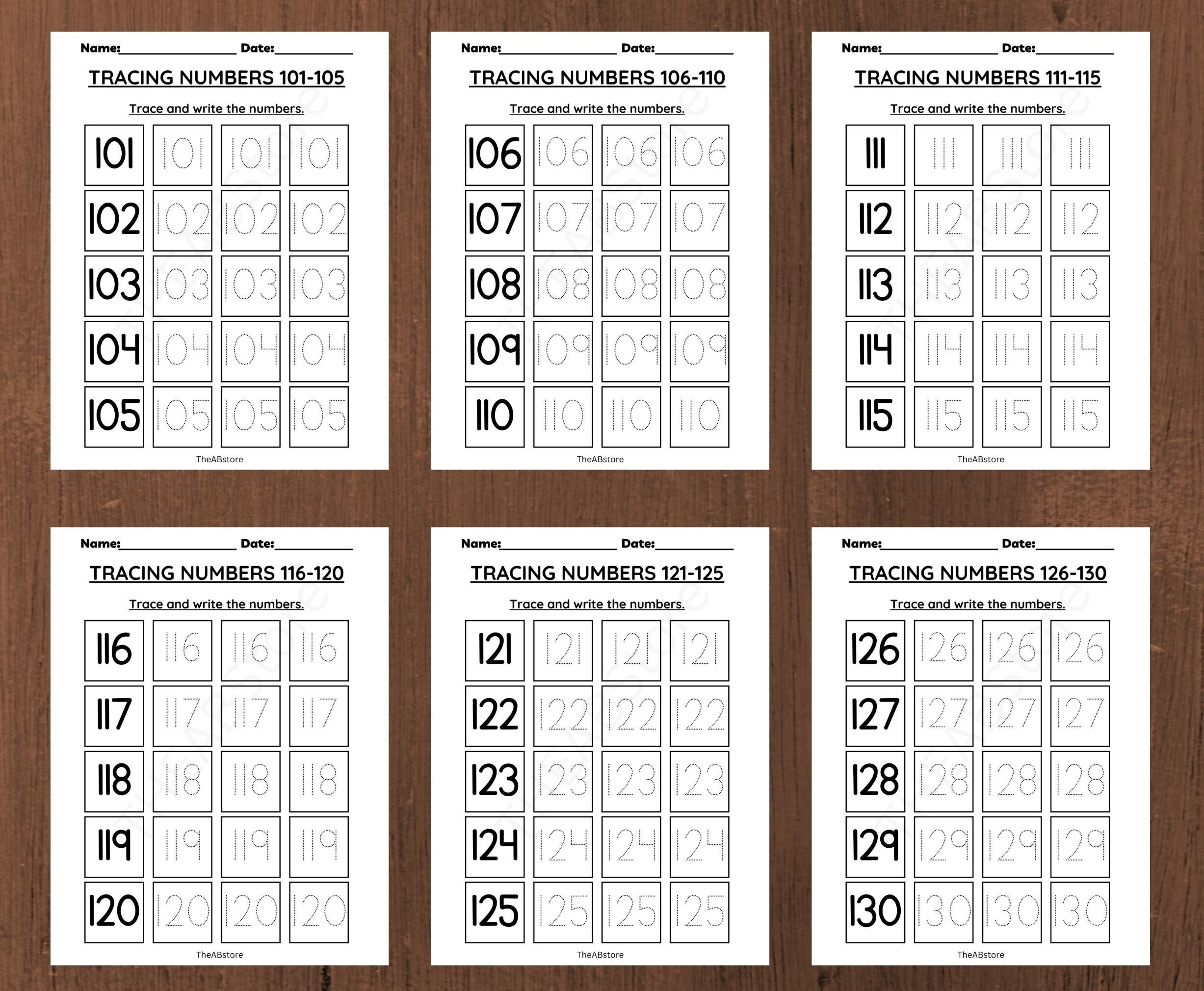 1 to 200 Number Tracing Worksheets Bundle Pack, Traceable Numbers ...