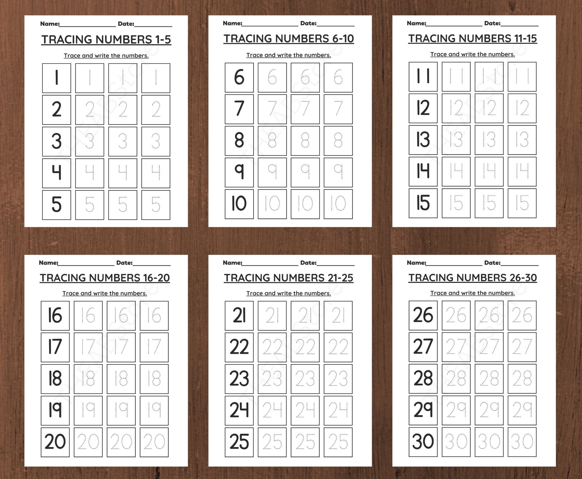 1 to 200 Number Tracing Worksheets Bundle Pack, Traceable Numbers ...