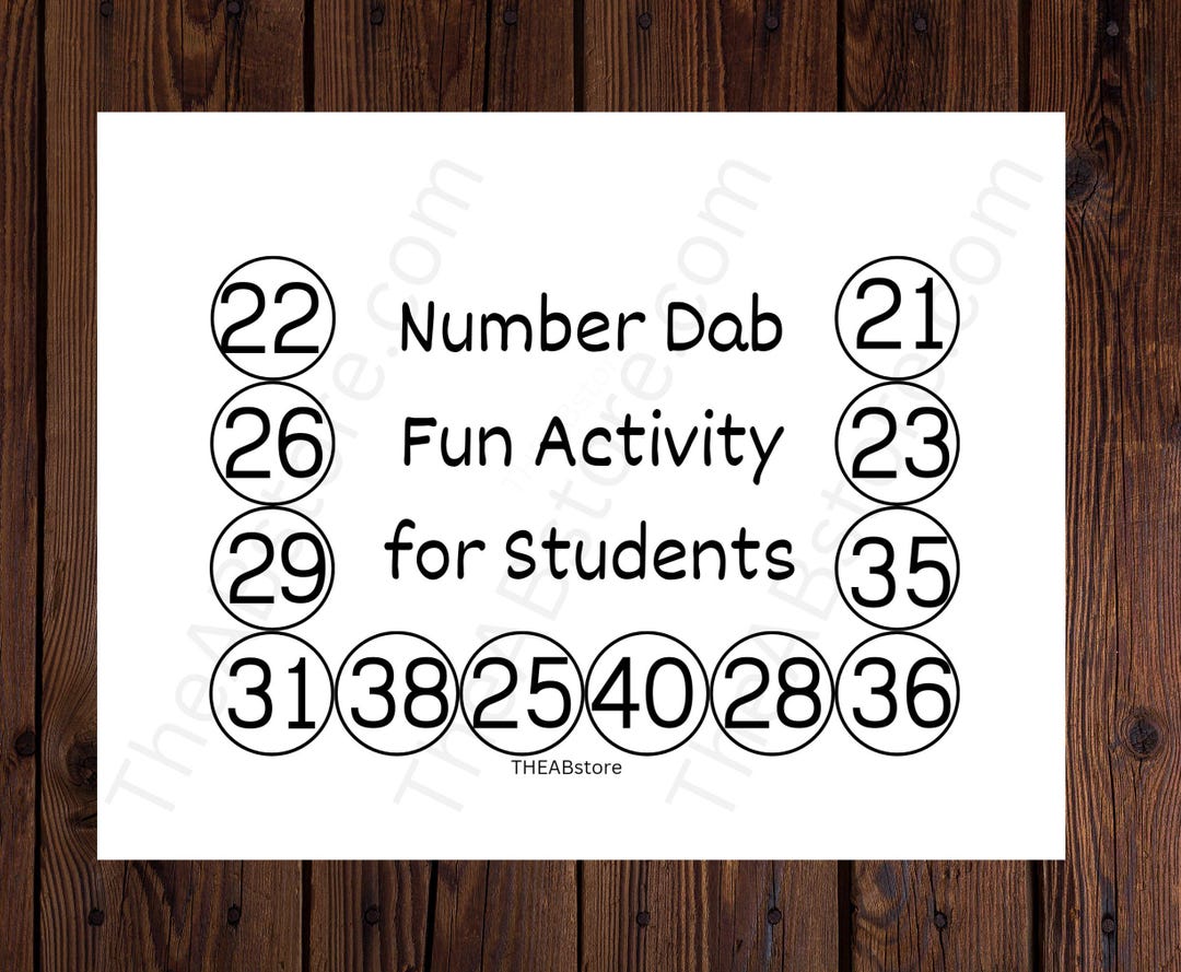 Numbers Dab It Printables.(21 to 40)numbers Dab It Worksheets ...