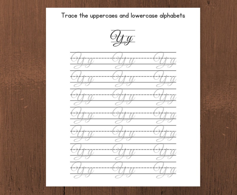 26 Printable Uppercase and Lowercase Cursive Trace the Alphabet ...