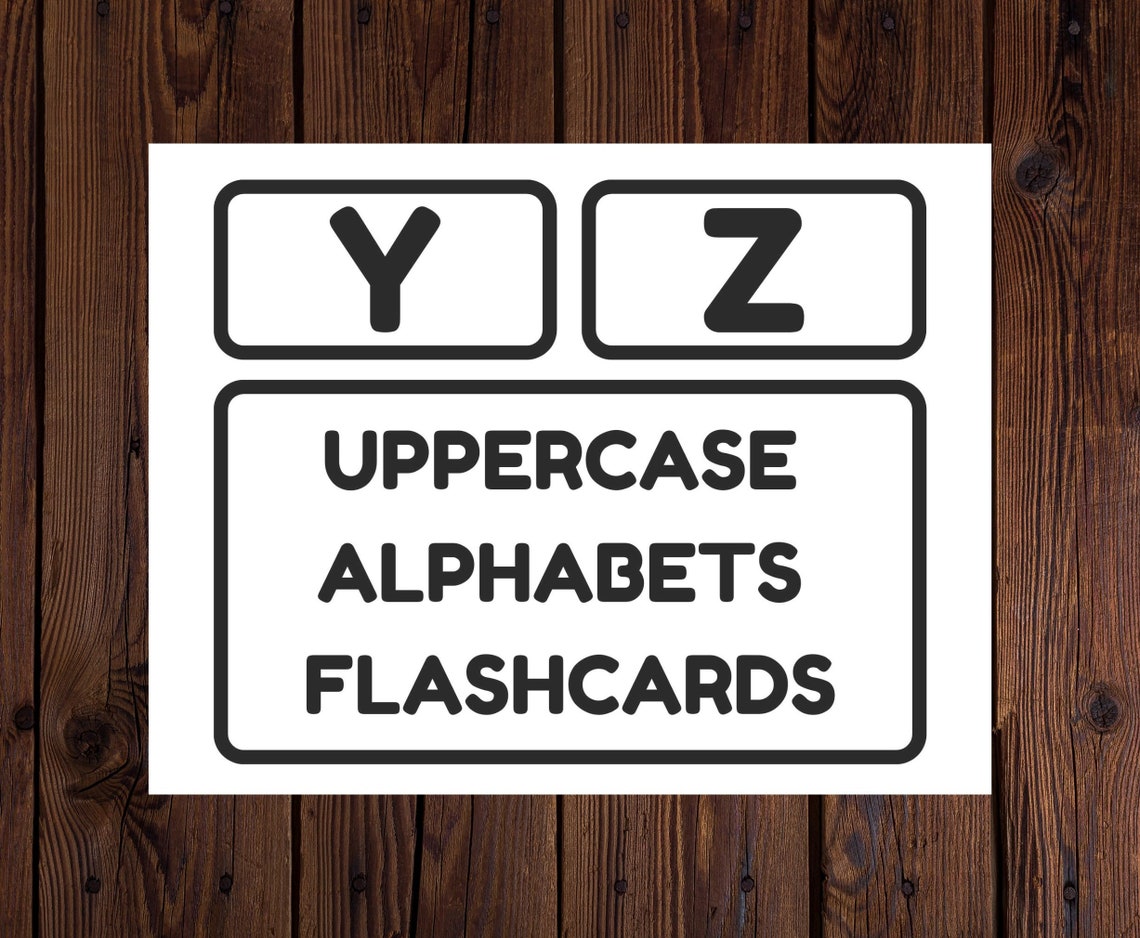 26 Printable Uppercase Alphabet Flashcards. Preschool-kindergarten ...