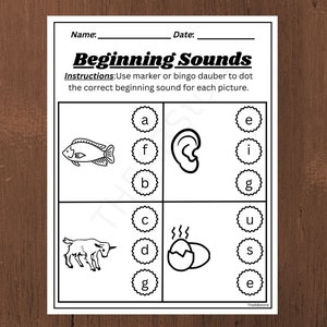 20 Printable Beginning Sounds Worksheets. Preschool-1st Grade Phonics ...