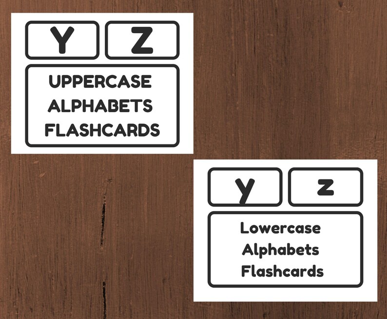 26 Printable Uppercase and Lowercase Alphabet Flashcards. Preschool ...