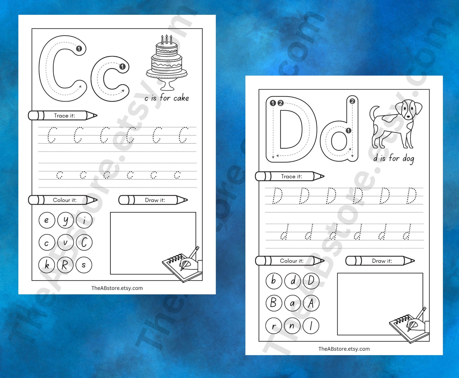Kindergarten ABC Worksheet. 26 Printable Trace the Alphabet Worksheets ...