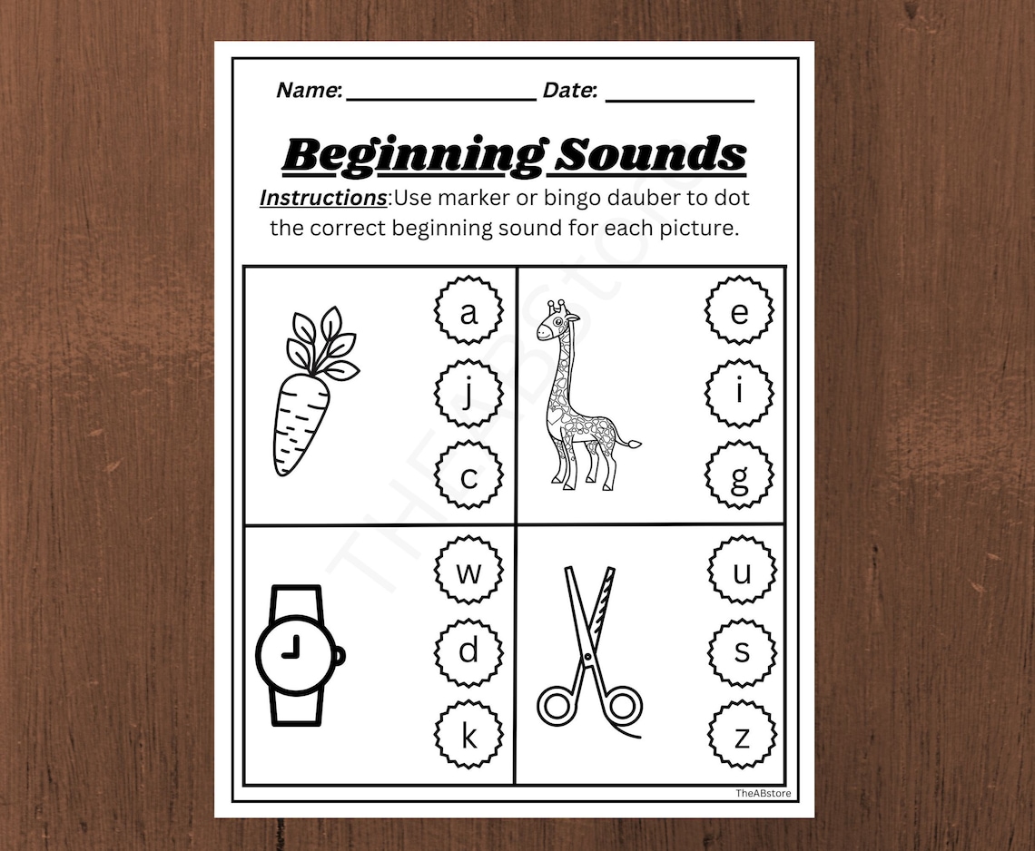 20 Printable Beginning Sounds Worksheets. Preschool-1st Grade Phonics ...