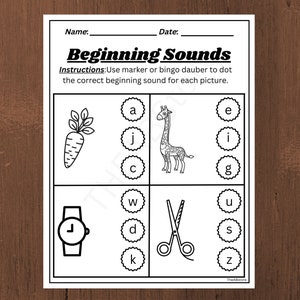 20 Printable Beginning Sounds Worksheets. Preschool-1st Grade Phonics ...
