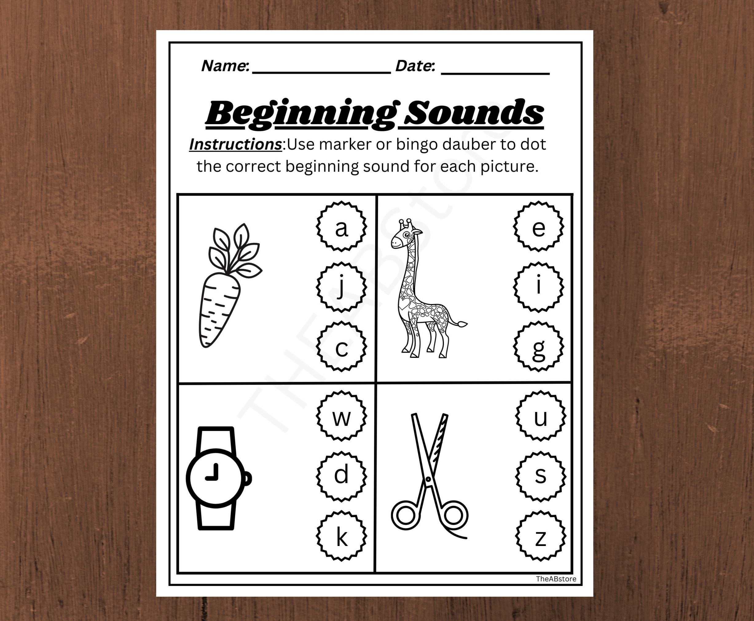 20 Printable Beginning Sounds Worksheets. Preschool-1st Grade Phonics ...