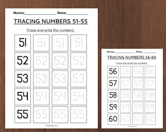 1 to 50 Number Tracing Worksheets, Traceable Numbers, Preschool ...