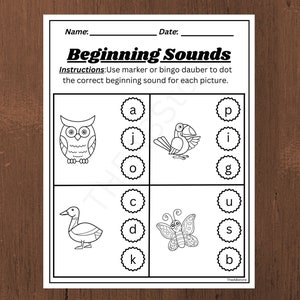 20 Printable Beginning Sounds Worksheets. Preschool-1st Grade Phonics ...