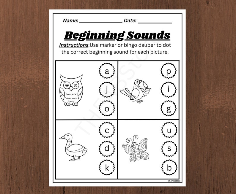 20 Printable Beginning Sounds Worksheets. Preschool-1st Grade Phonics ...