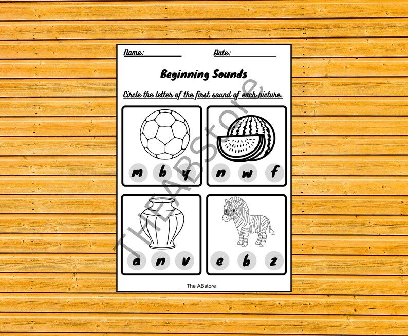 10 Printable Beginning Sounds Worksheets. Preschool-1st Grade Phonics ...