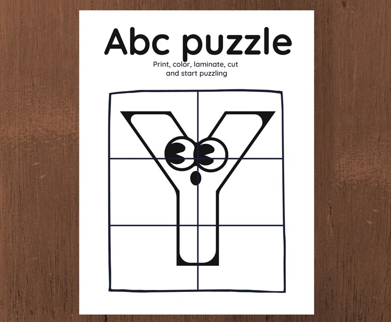 Printable Alphabet Puzzle , Letter Matching Cards, Letter Recognition ...