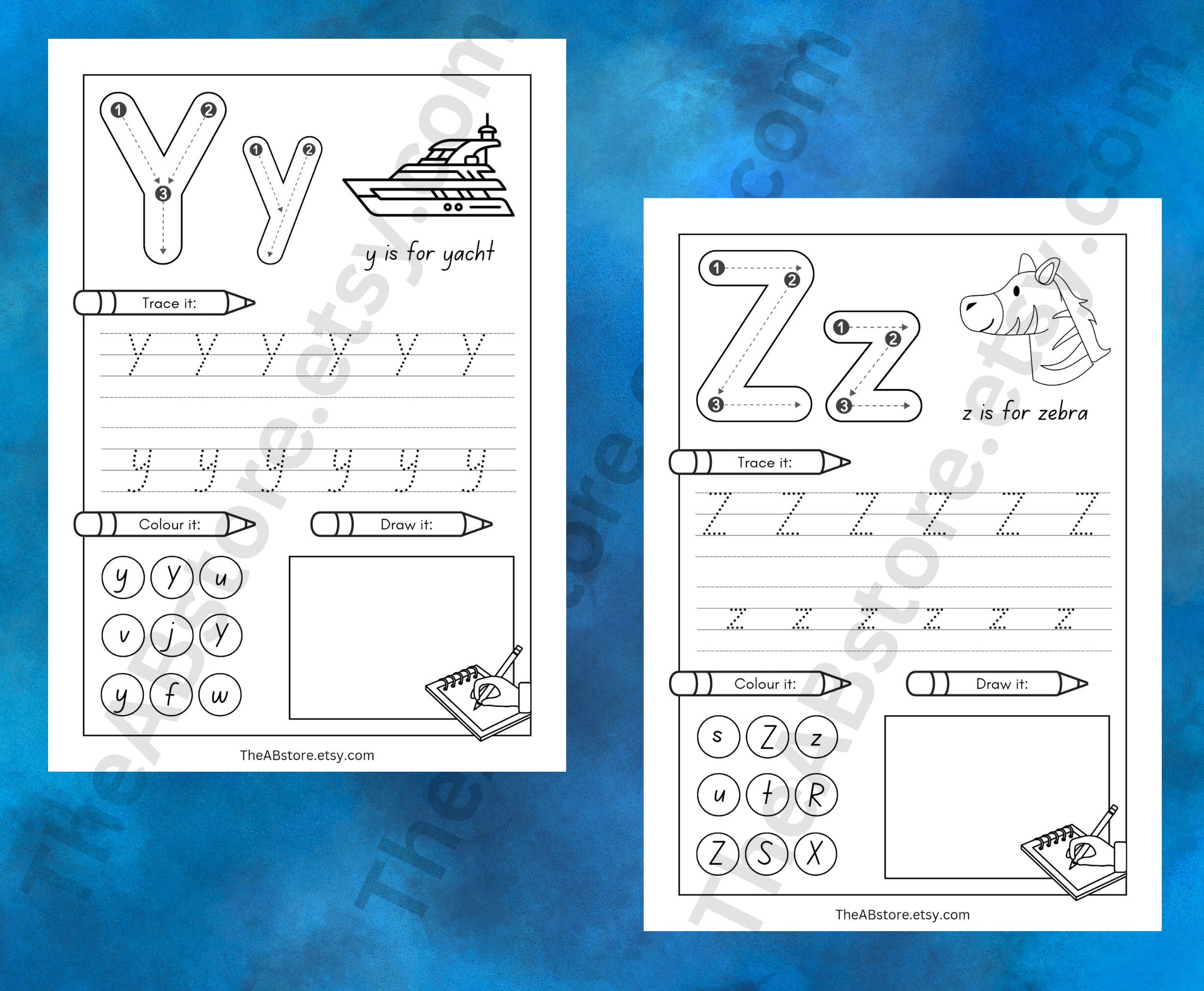 Kindergarten ABC Worksheet. 26 Printable Trace the Alphabet Worksheets ...