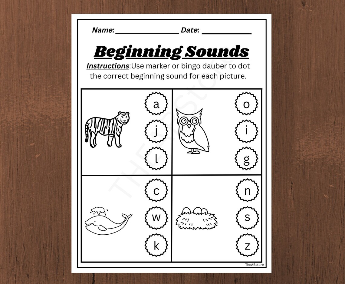 20 Printable Beginning Sounds Worksheets. Preschool-1st Grade Phonics ...