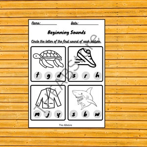 10 Printable Beginning Sounds Worksheets. Preschool-1st Grade - Etsy