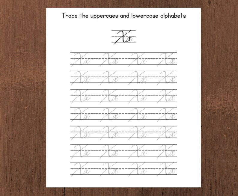 26 Printable Uppercase and Lowercase Cursive Trace the Alphabet ...