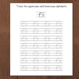 26 Printable Uppercase and Lowercase Cursive Trace the Alphabet ...