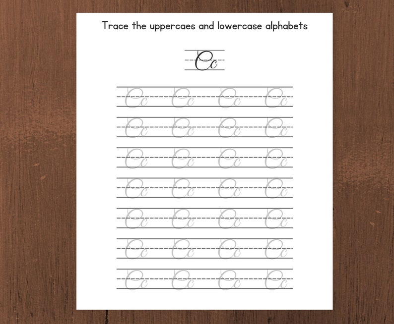 26 Printable Uppercase and Lowercase Cursive Trace the Alphabet ...