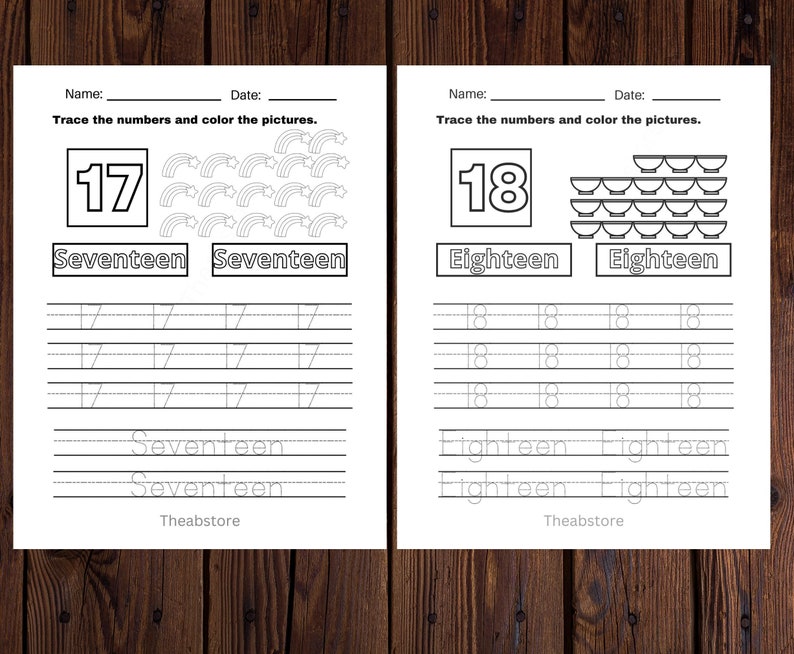 21 Printable Numbers 0 to 20 Tracing Worksheets. Preschool-kindergarten ...