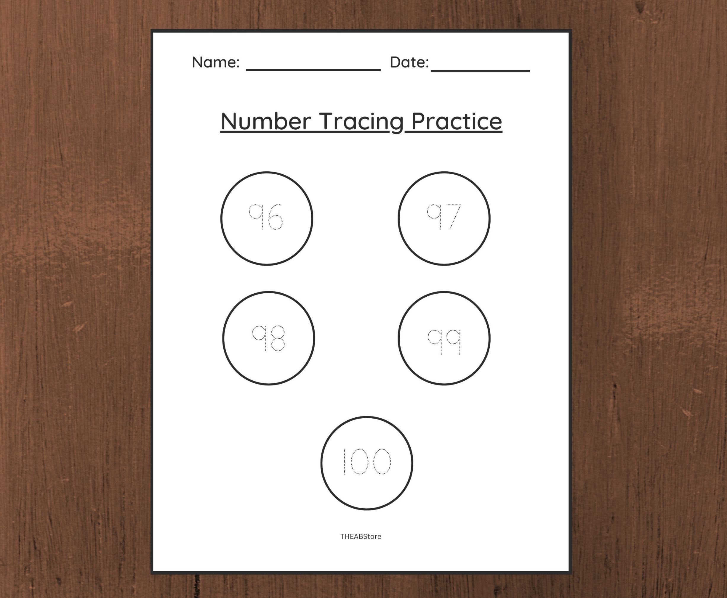 1 to 100 Number Tracing Worksheets, Traceable Numbers, Preschool ...