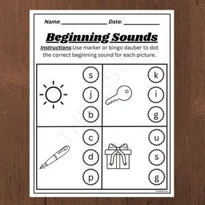 20 Printable Beginning Sounds Worksheets. Preschool-1st Grade Phonics ...