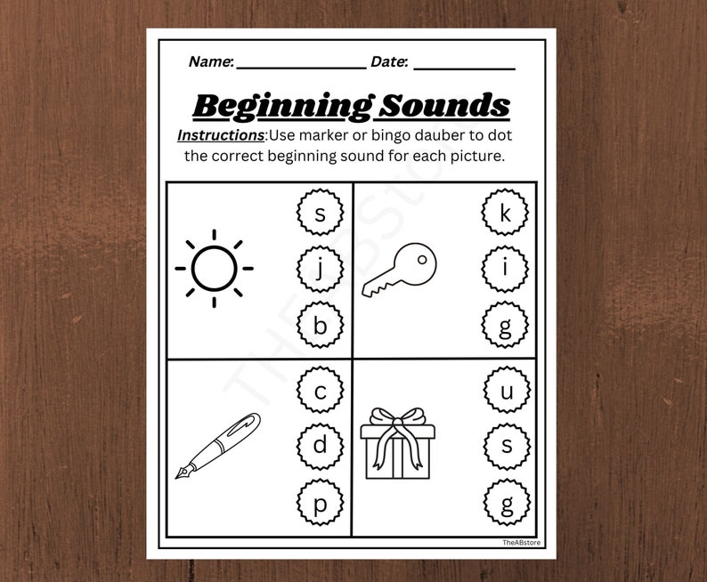 20 Printable Beginning Sounds Worksheets. Preschool-1st Grade Phonics ...