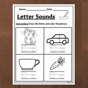 26 Printable Alphabet Letter Sounds Worksheets. Preschool-kdg Phonics ...