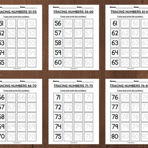 1 to 200 Number Tracing Worksheets Bundle Pack, Traceable Numbers ...