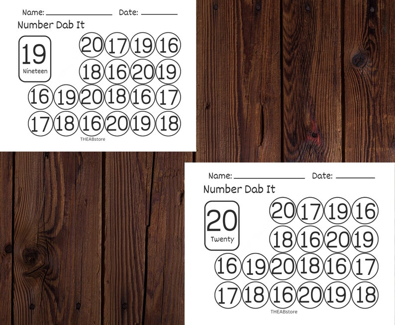 20 Printable Numbers 1-20 Dab It Worksheets. Preschool-kindergarten ...