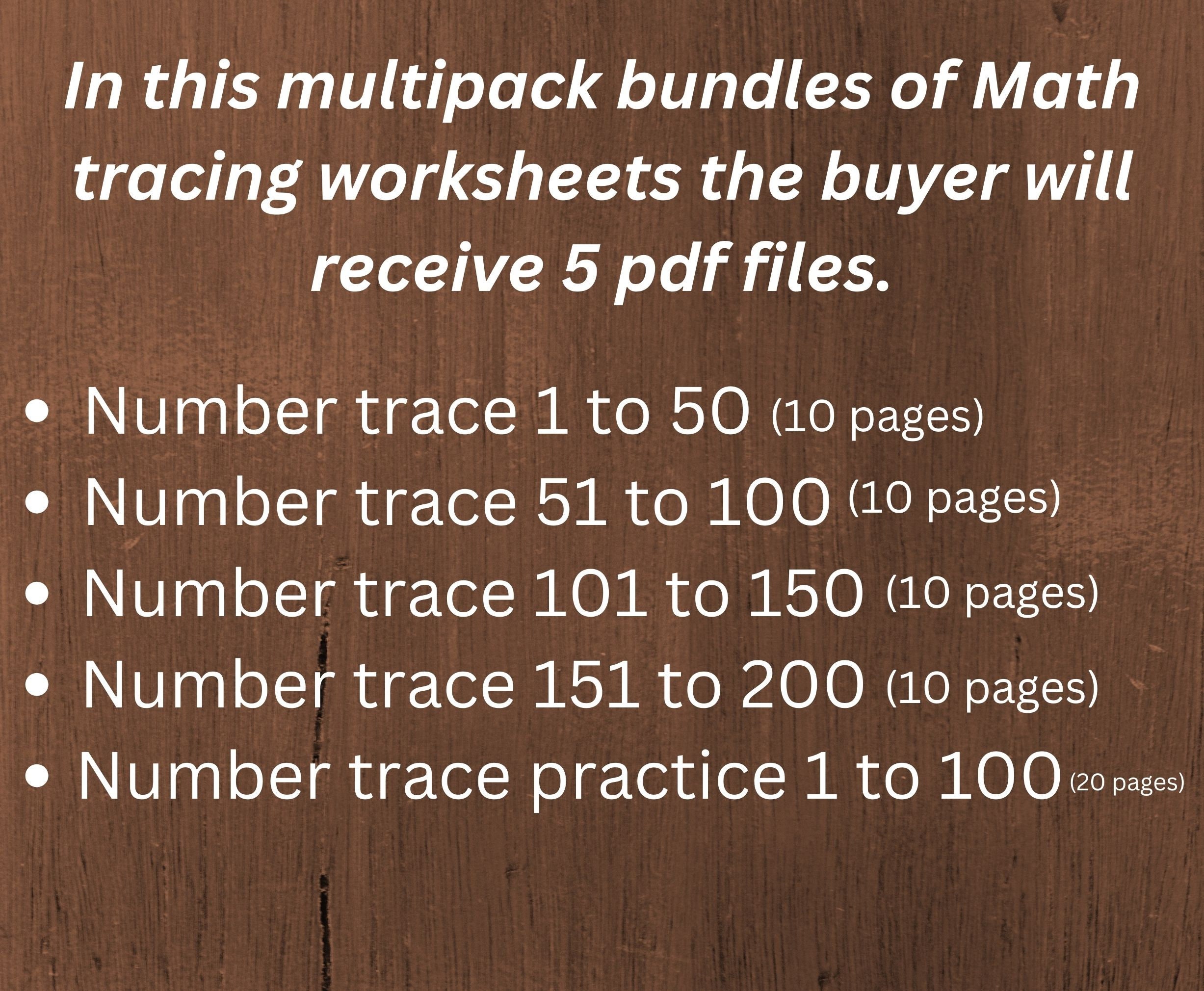1 to 200 Number Tracing Worksheets Bundle Pack, Traceable Numbers ...