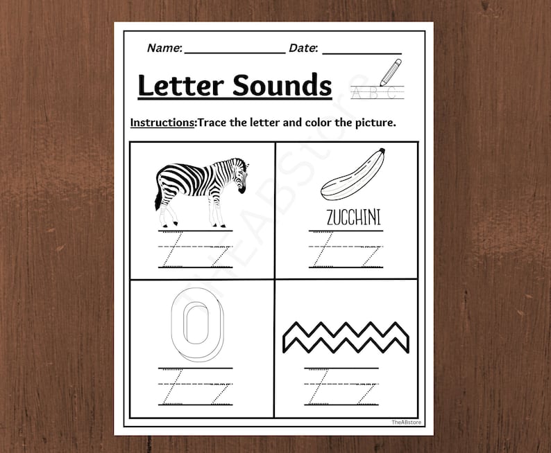 26 Printable Alphabet Letter Sounds Worksheets. Preschool-kdg Phonics ...