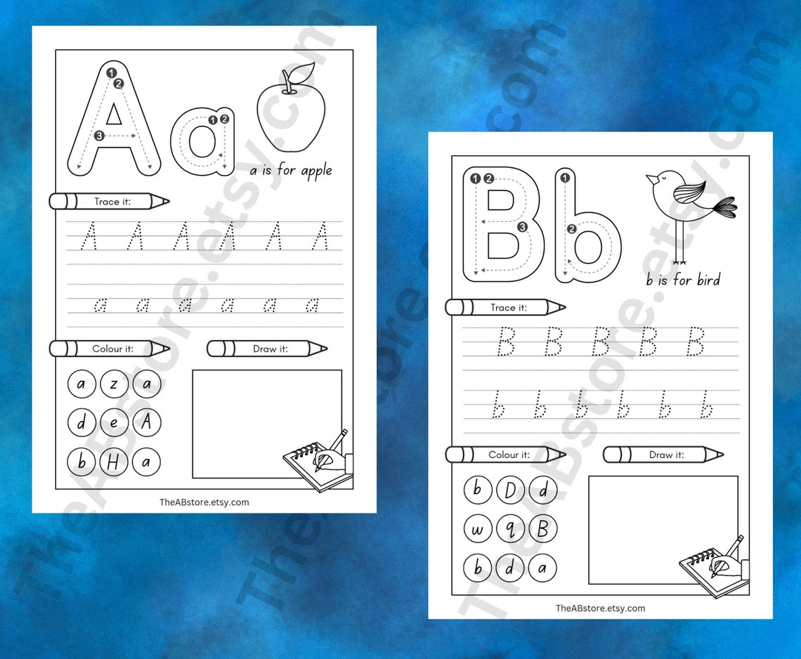 Kindergarten ABC Worksheet. 26 Printable Trace the Alphabet Worksheets ...