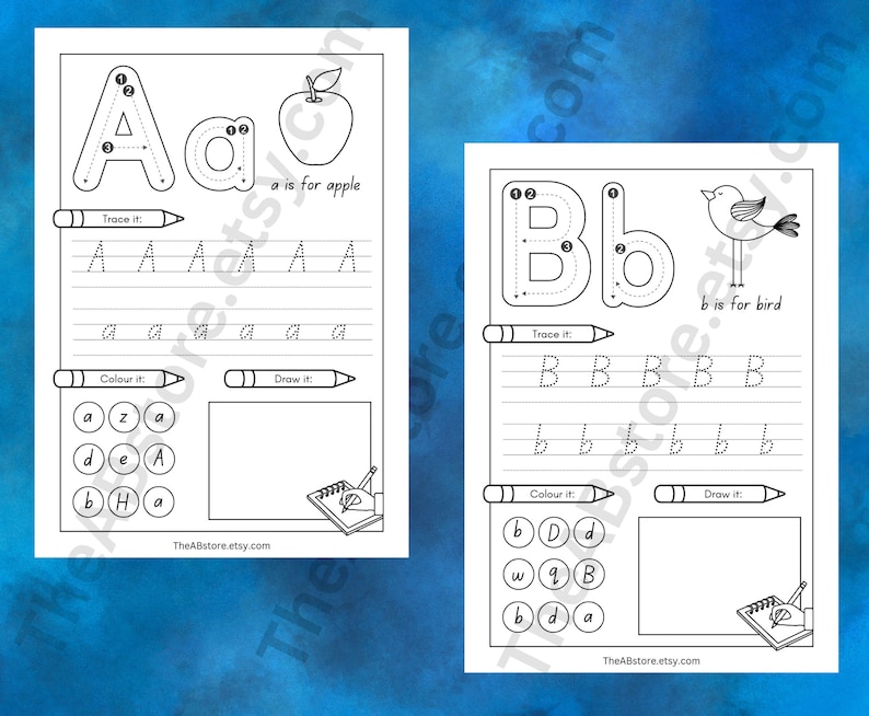 Kindergarten ABC Worksheet. 26 Printable Trace the Alphabet Worksheets ...
