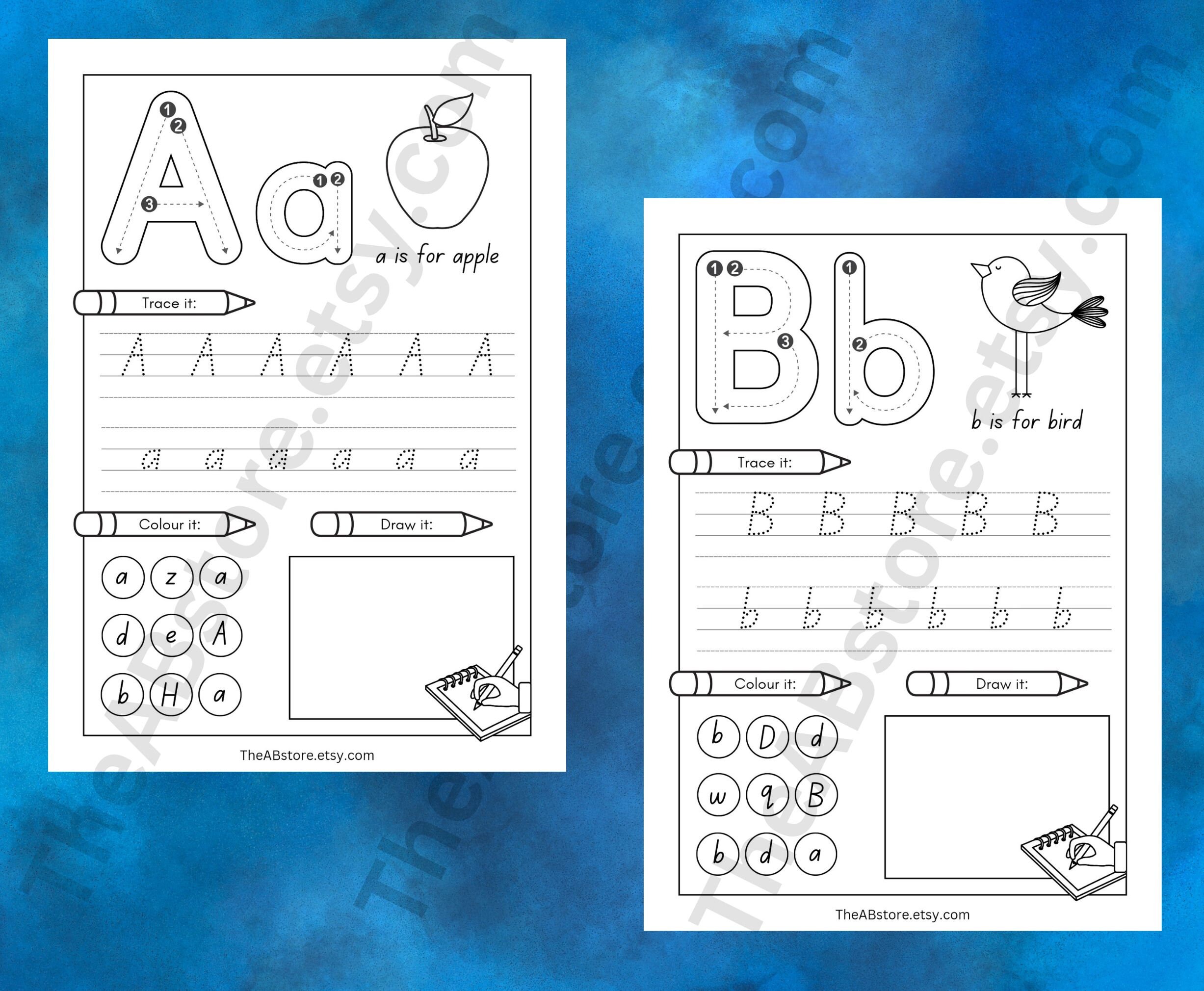 Kindergarten ABC Worksheet. 26 Printable Trace the Alphabet Worksheets ...