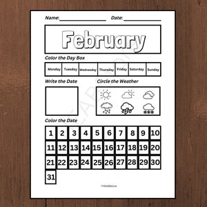 Preschool Calendar Worksheets Printable, Kids Monthly Digital Calendar ...