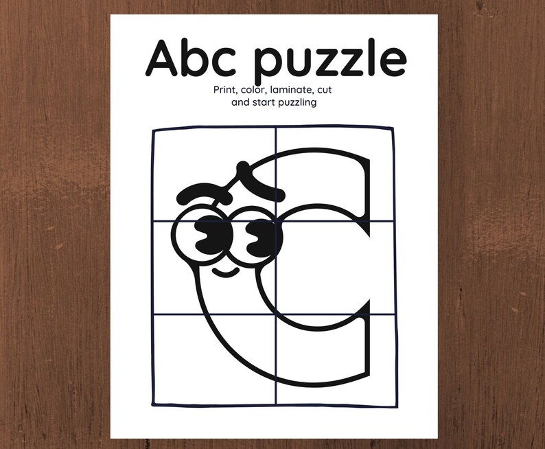 Printable Alphabet Puzzle , Letter Matching Cards, Letter Recognition ...