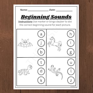 20 Printable Beginning Sounds Worksheets. Preschool-1st Grade Phonics ...