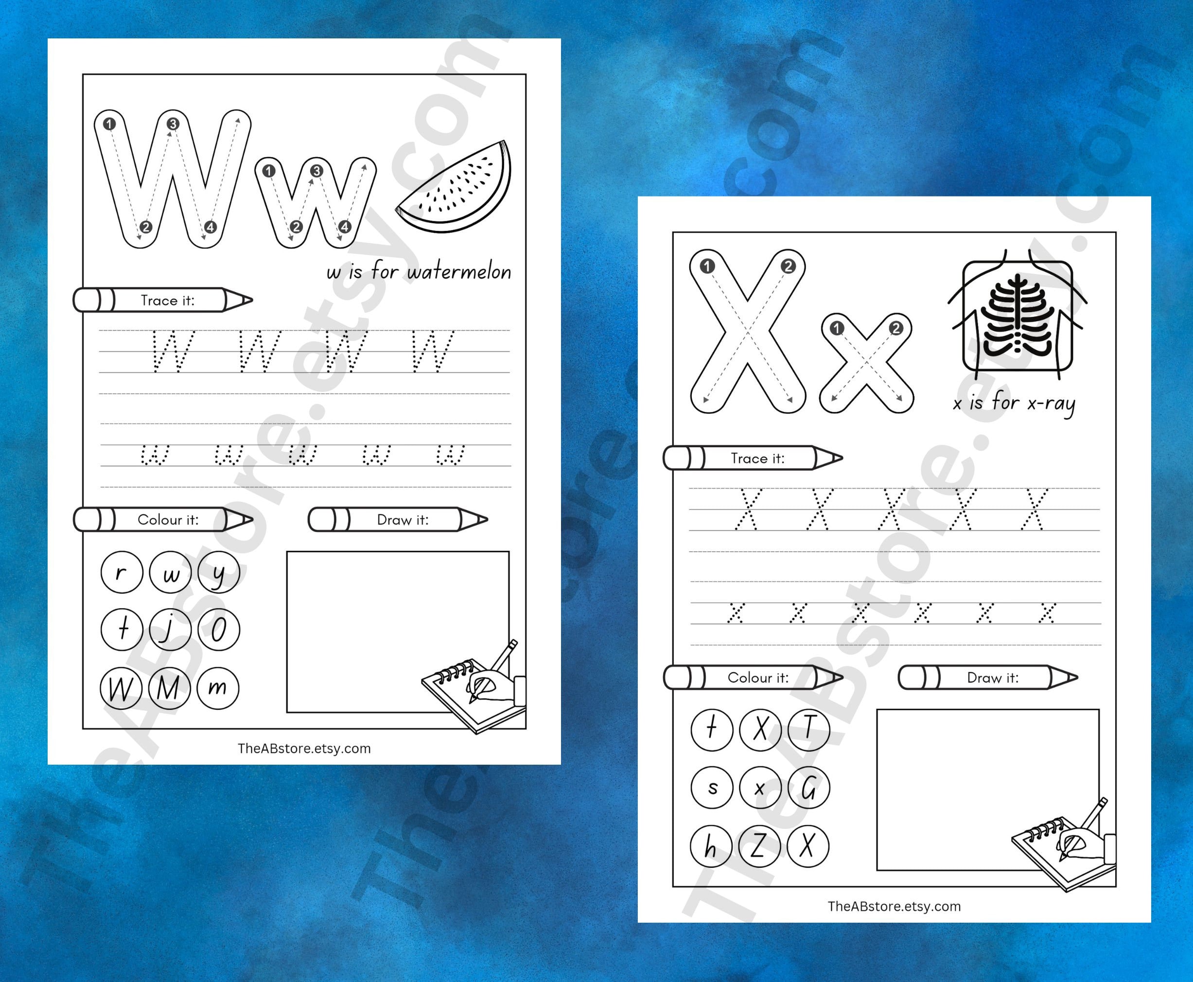Kindergarten ABC Worksheet. 26 Printable Trace the Alphabet Worksheets ...