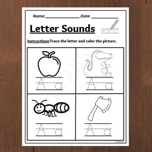 26 Printable Alphabet Letter Sounds Worksheets. Preschool-kdg Phonics ...