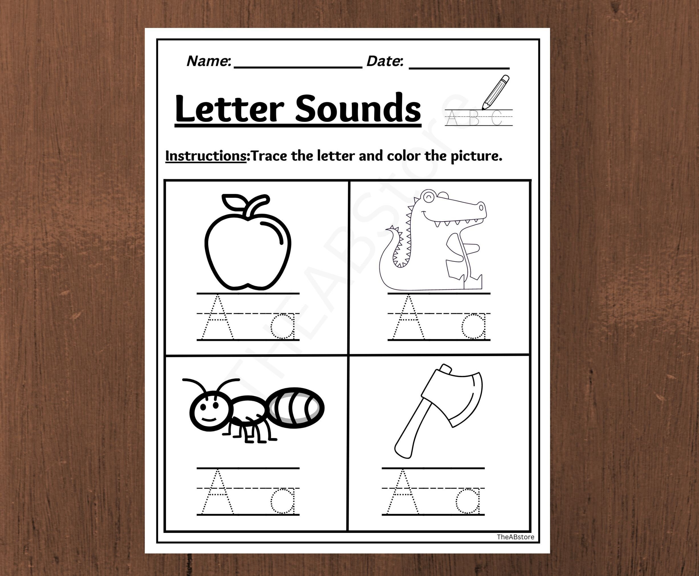 26 Printable Alphabet Letter Sounds Worksheets. Preschool-kdg Phonics ...