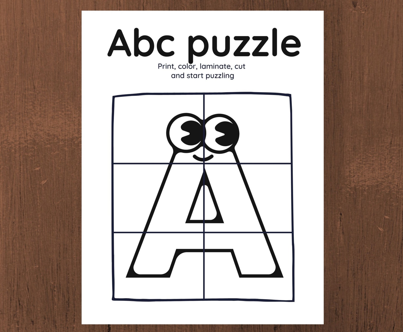 Printable Alphabet Puzzle , Letter Matching Cards, Letter Recognition ...