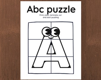 Printable Alphabet Puzzle Flashcards, Letter Matching Cards, Letter ...