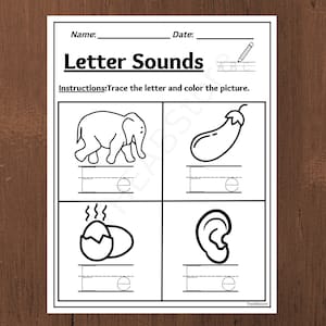 26 Printable Alphabet Letter Sounds Worksheets. Preschool-kdg Phonics ...