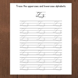 26 Printable Uppercase and Lowercase Cursive Trace the Alphabet ...