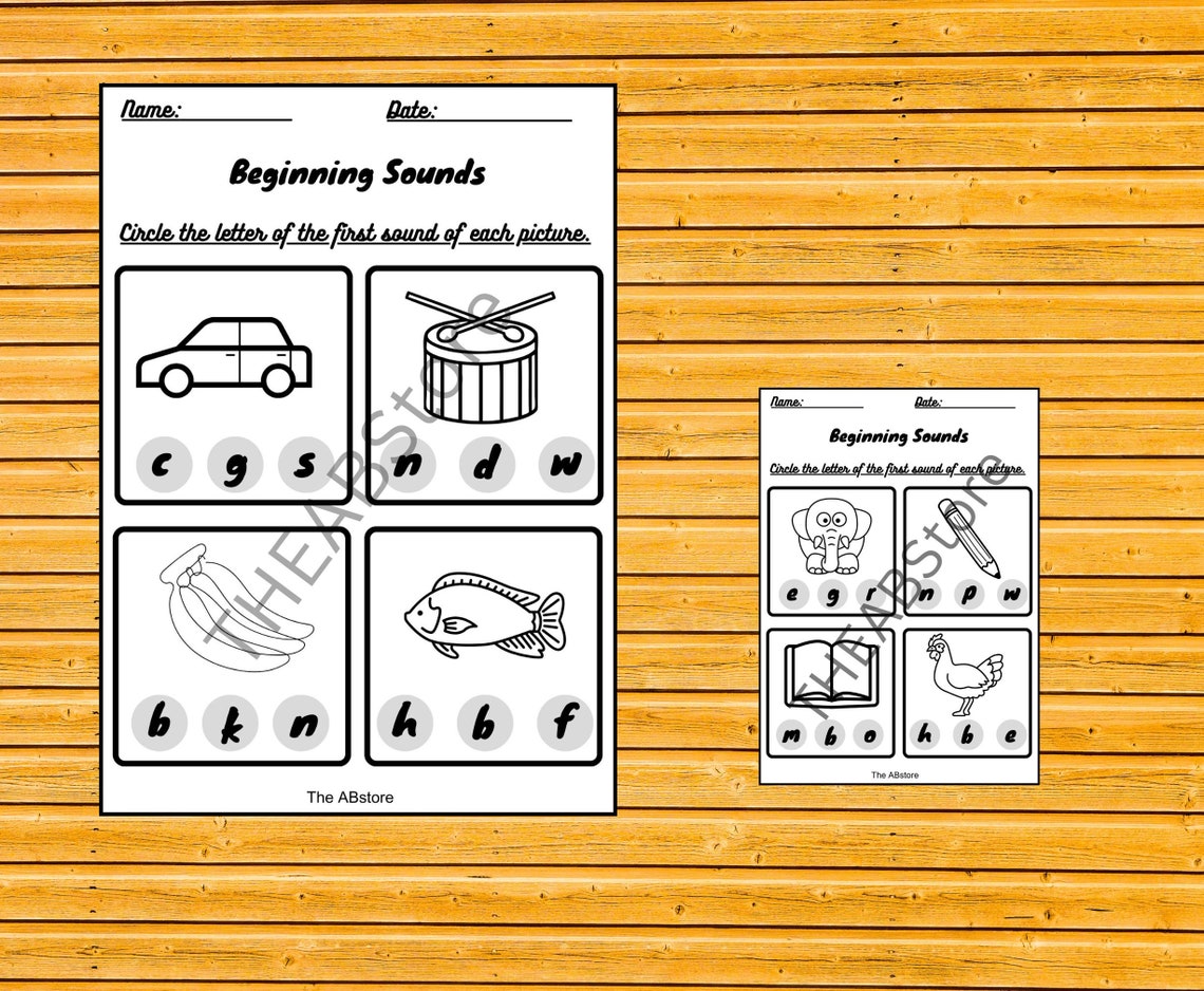 10 Printable Beginning Sounds Worksheets. Preschool-1st Grade Phonics ...